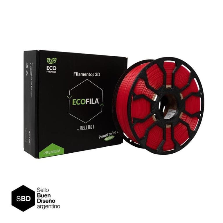 Rubi Translucido CON CARRETEL Filamento Hellbot ECOFILA 1Kg PLA 1,75mm ...